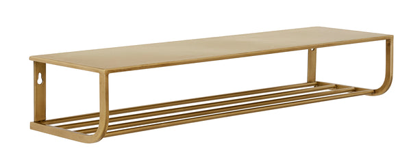 Vintage inspired, gold metal storage shelf - The Forest & Co.